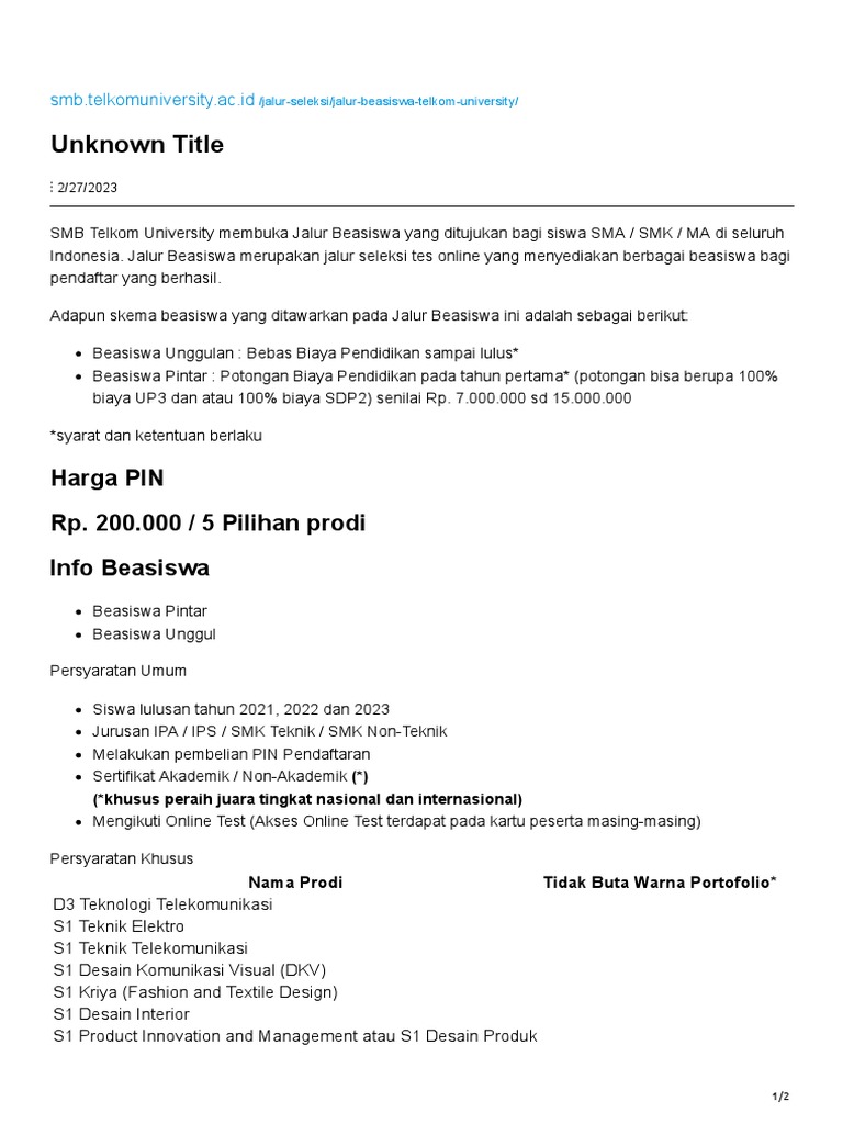 SMB Telkomuniversity Ac Id | PDF