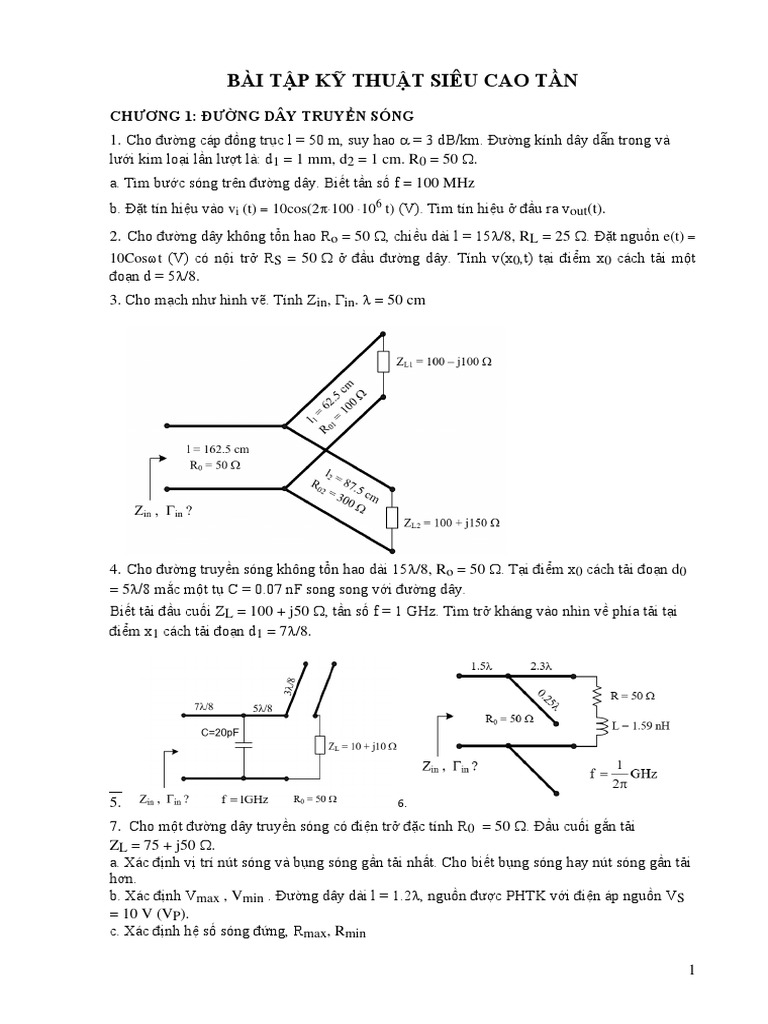 KTSCT - BT Chuong 1 SV | PDF