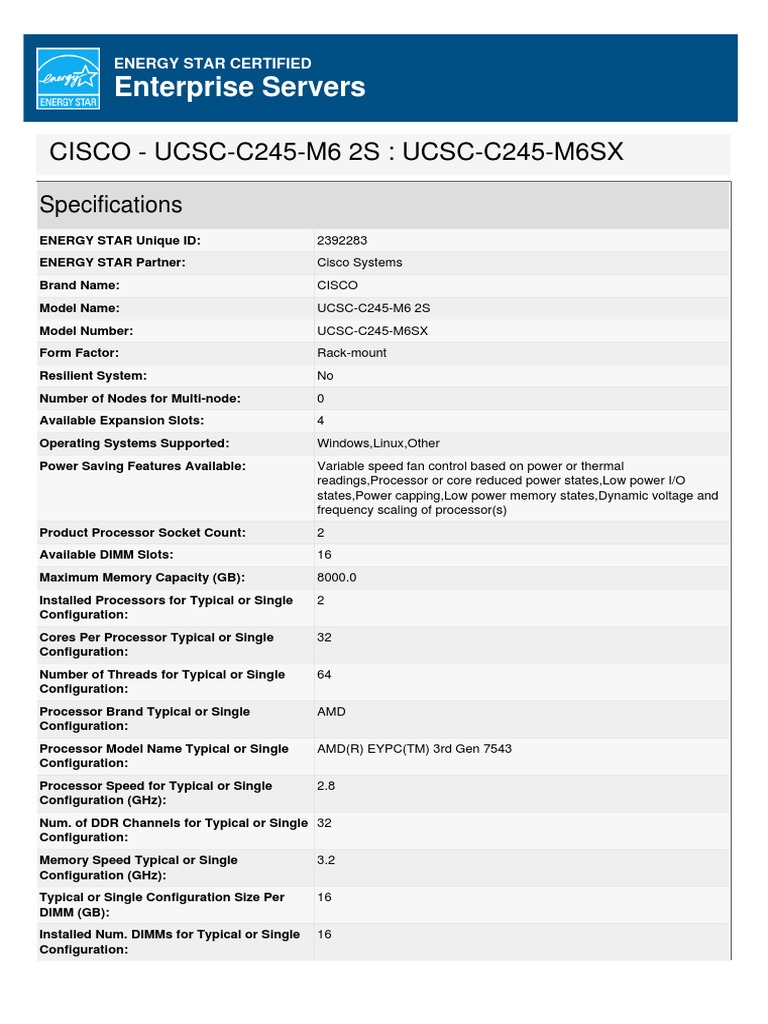 Cisco - Ucsc C245 M6 - 2S - Ucsc C245 M6SX 2023 05 04 | PDF | Central ...