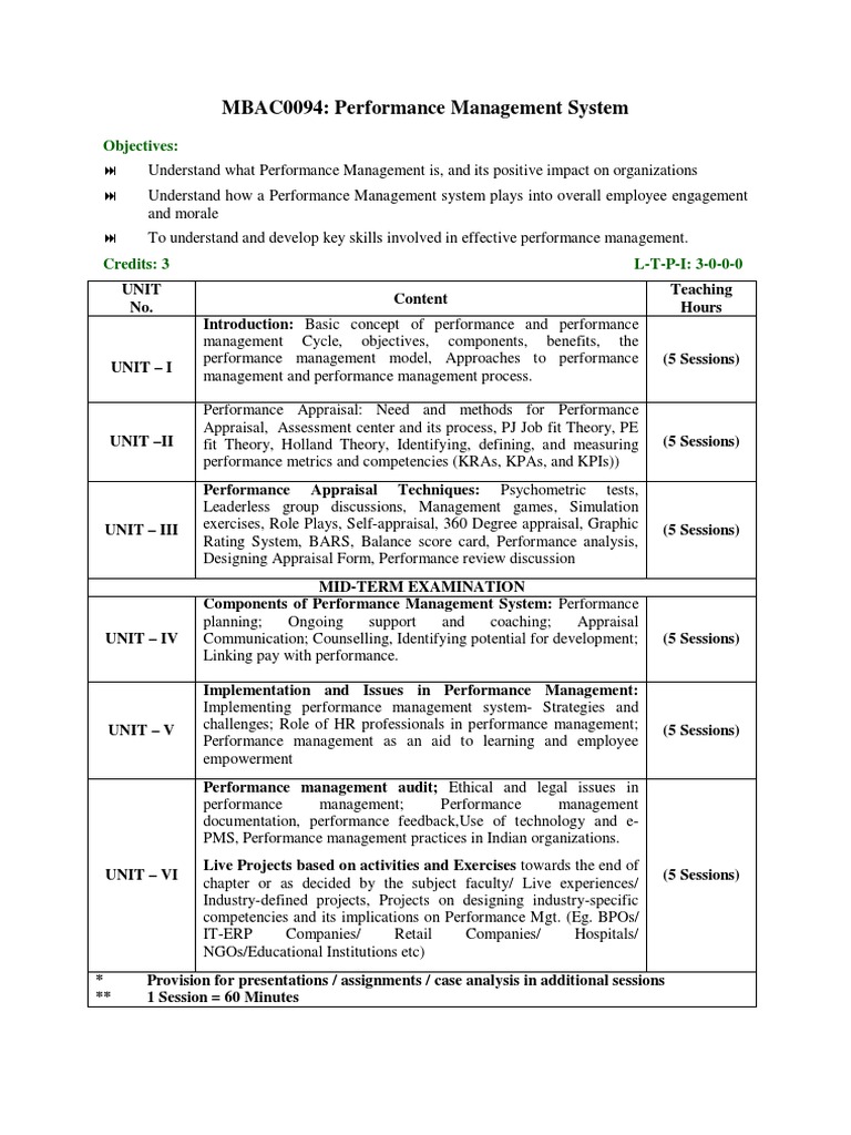 MBAC0094 Performance Management System | PDF | Performance Appraisal | System