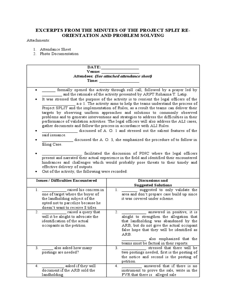 Excerpts From The Minutes | PDF
