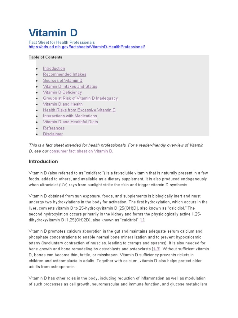 Vitamin D | PDF | Vitamin D | Osteoporosis