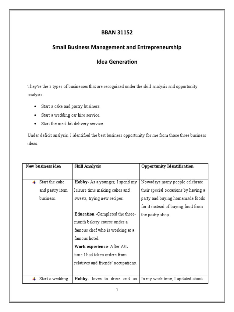 Small Business Management and Entrepreneurship | PDF | Cakes | Bakery