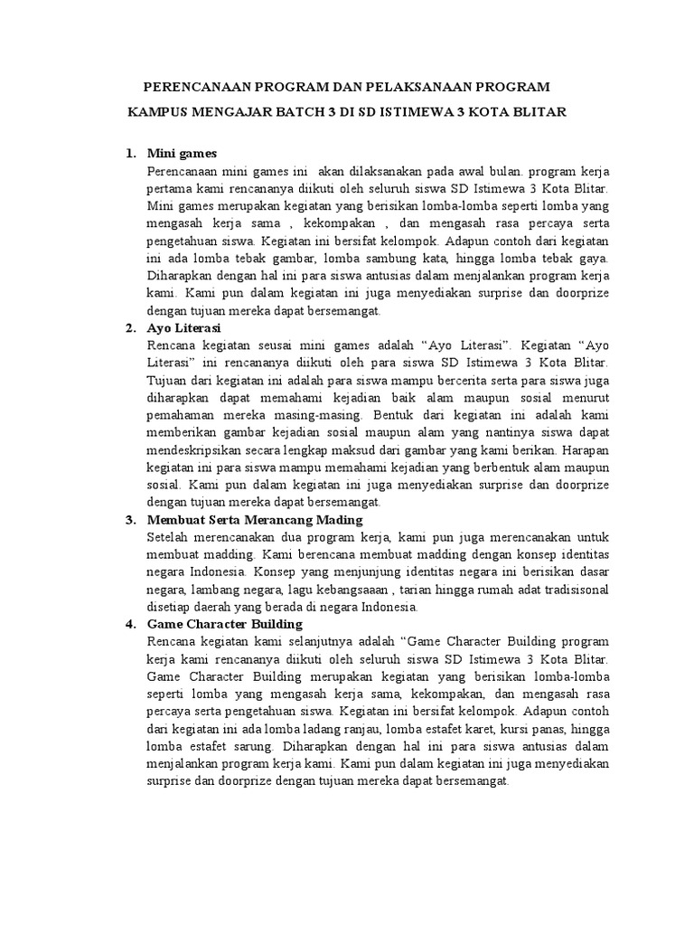 3A - Perencanaan Program Kerja | PDF