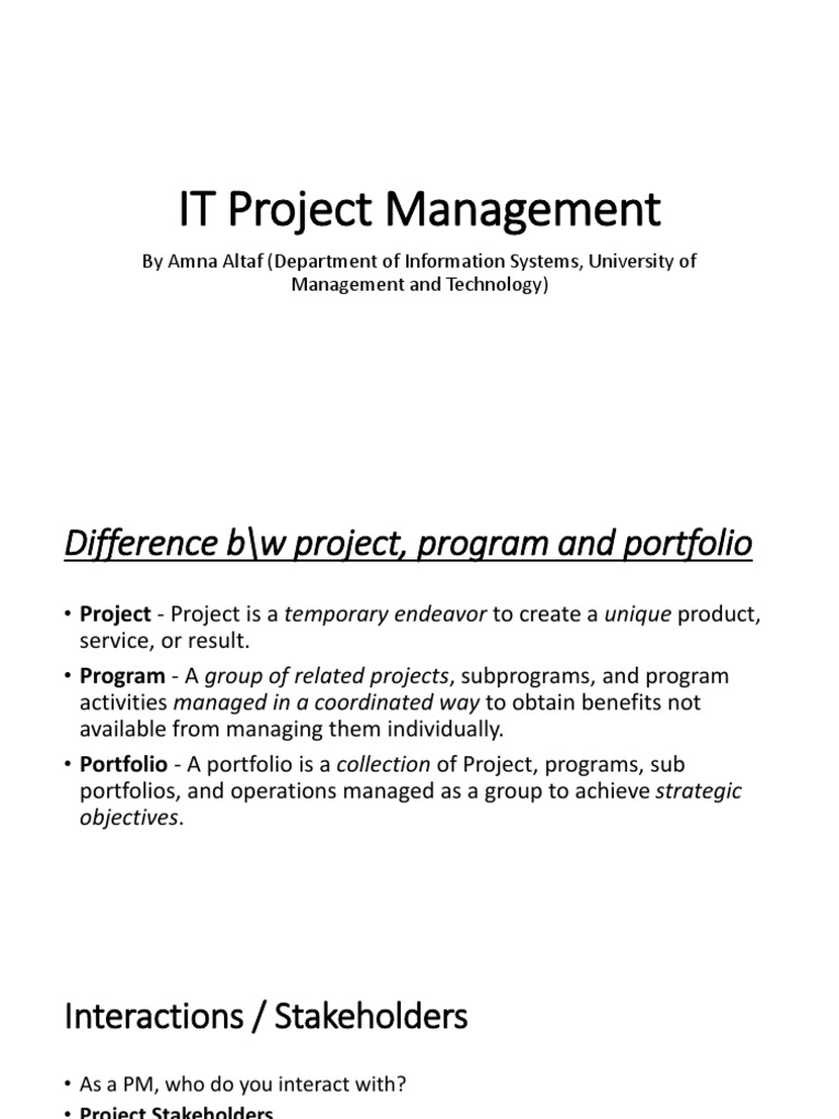 Project, Program and Portfolio Management | Download Free PDF | Project ...