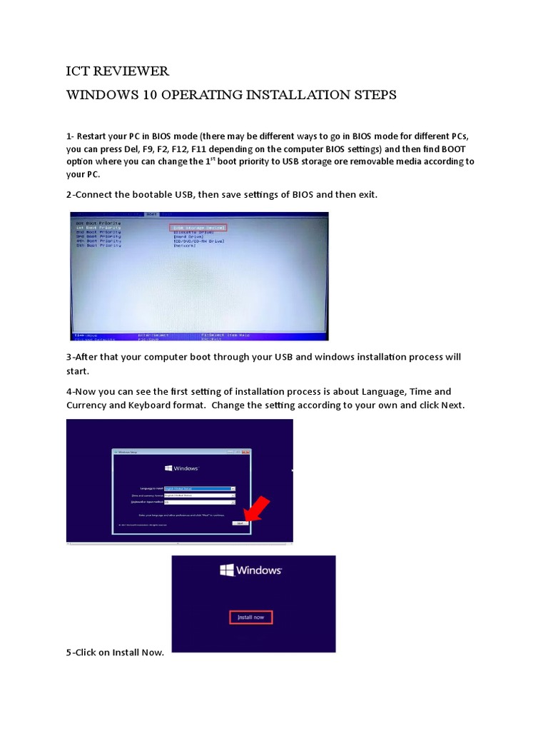 Ict Reviewer Windows 10 Operating Installation System 4TH QT | PDF ...