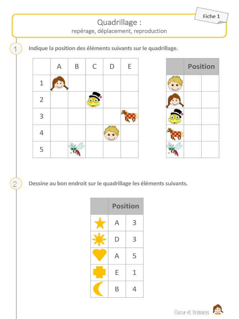Application Quadrillage Repérage Déplacement Et Reproduction | PDF