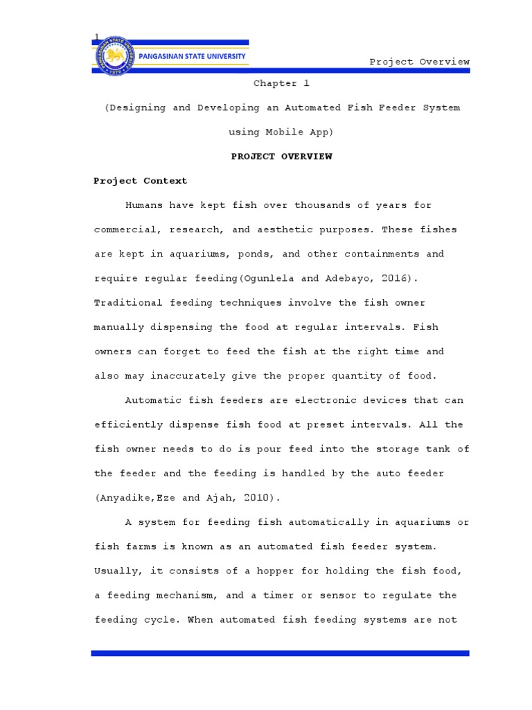 Automated Fish Feeder System Design | PDF | Usability | Aquaculture
