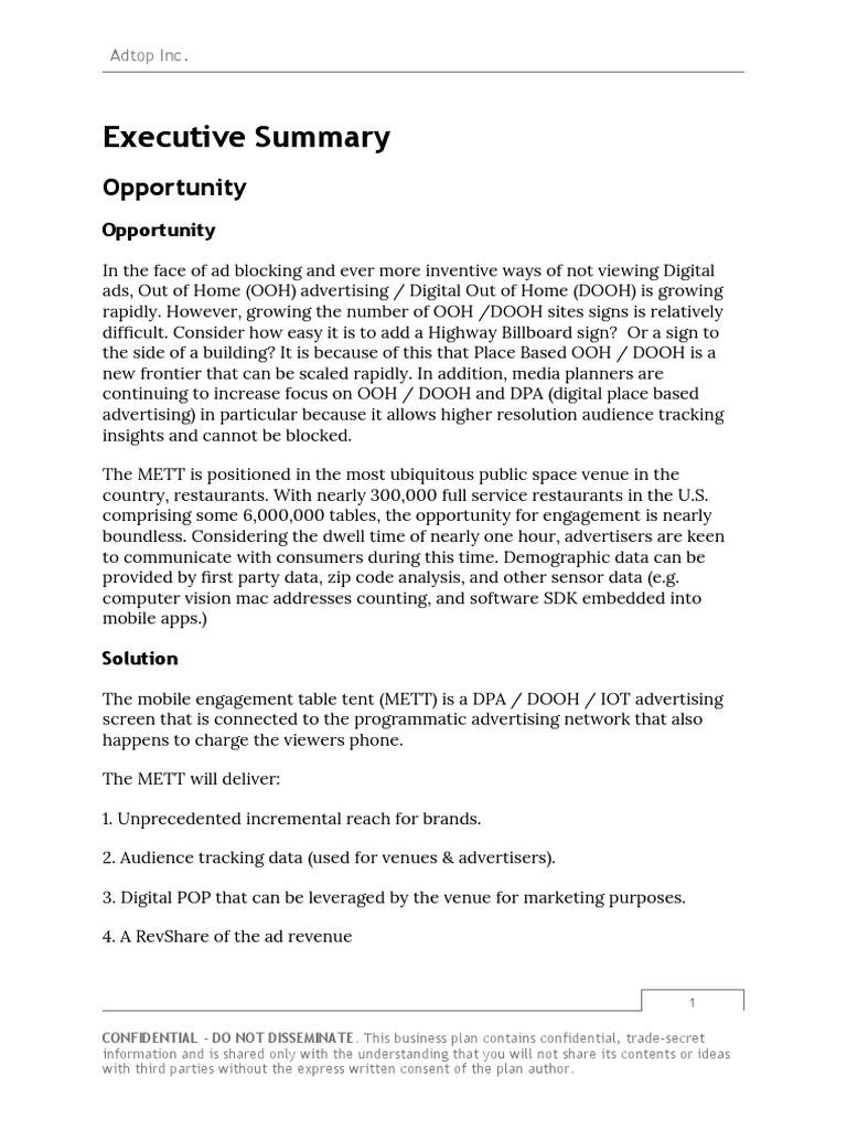 Executive Summary: Opportunity | PDF | Expense | Net Income