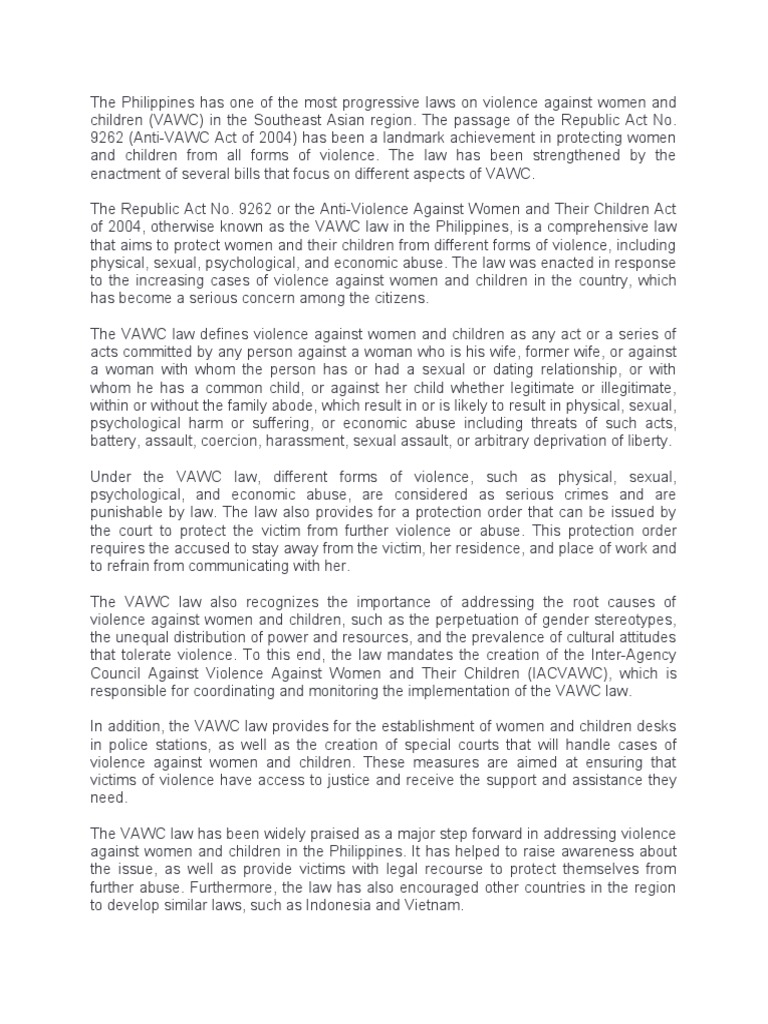 Vawc | Download Free PDF | Violence | Violence Against Women