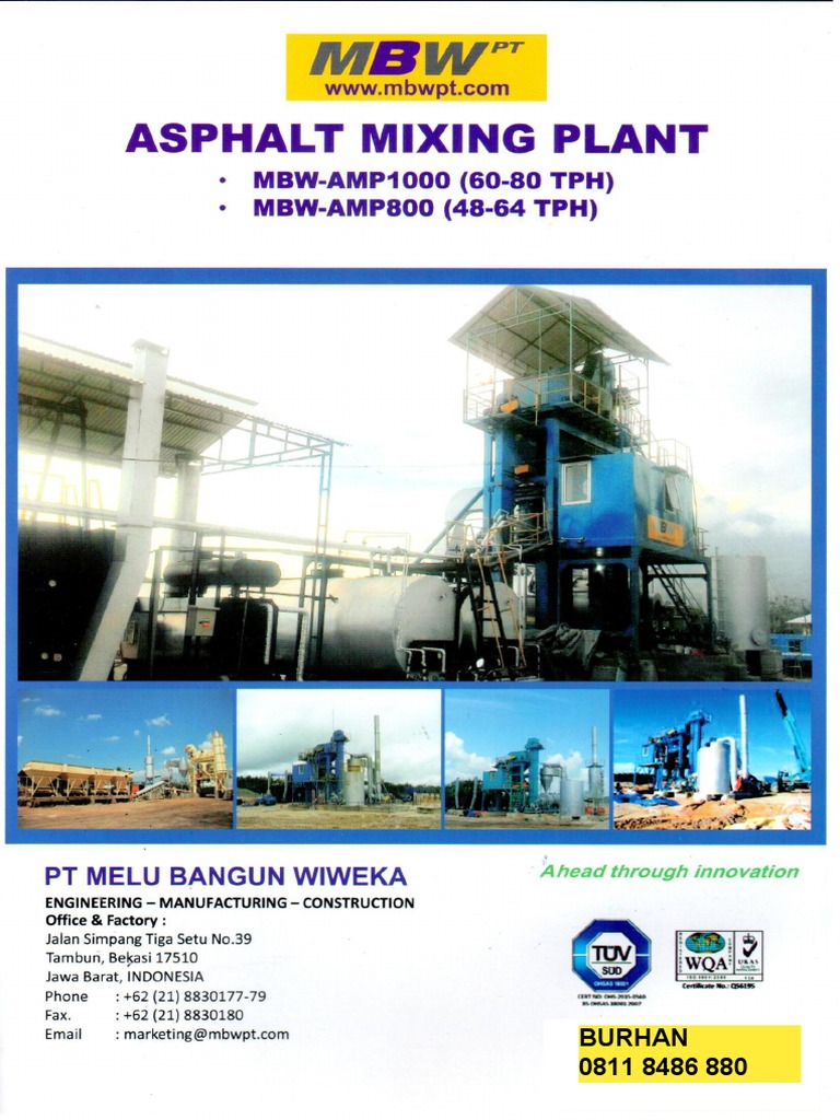 Asphalt Mixing Plant MBW Amp 1000 MBW Amp 800 | PDF