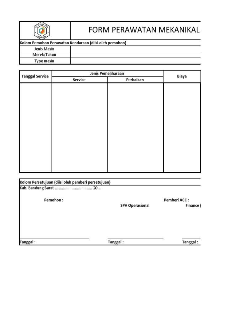 Form Perawatan Mekanikal Mesin | PDF