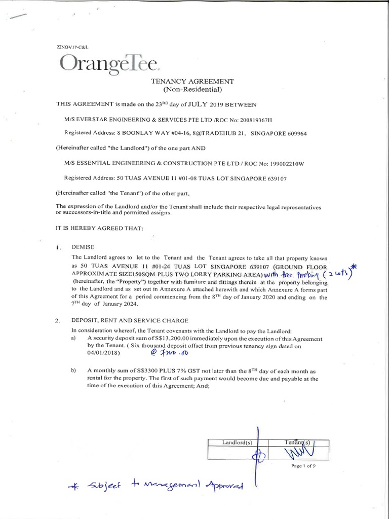 Essential Engineering - Rental Agreement | PDF