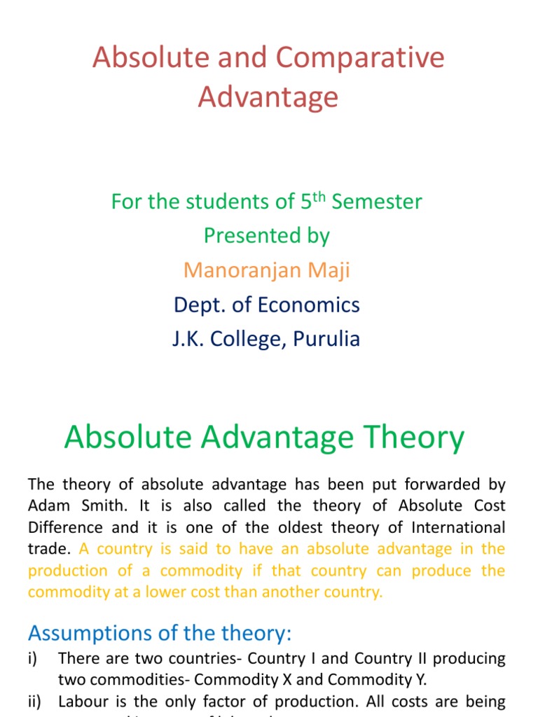 Absolute and Comparative Advantage | Download Free PDF | Labour ...
