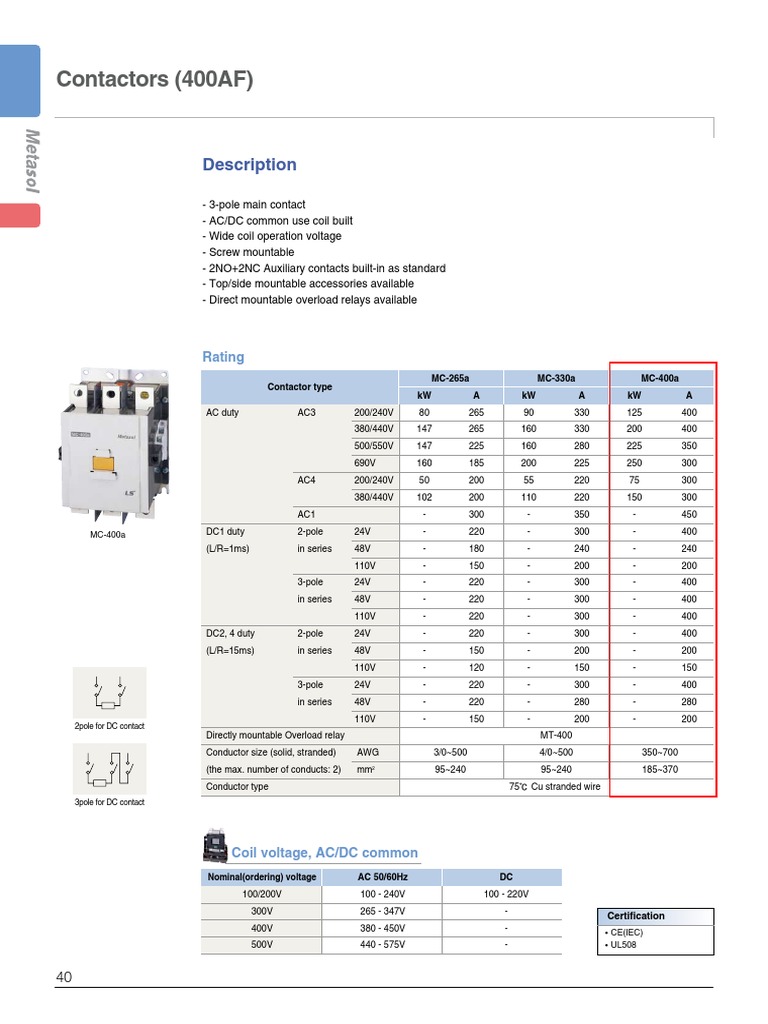 Industrial Electrical Contactors | PDF | Mains Electricity | Electrical ...