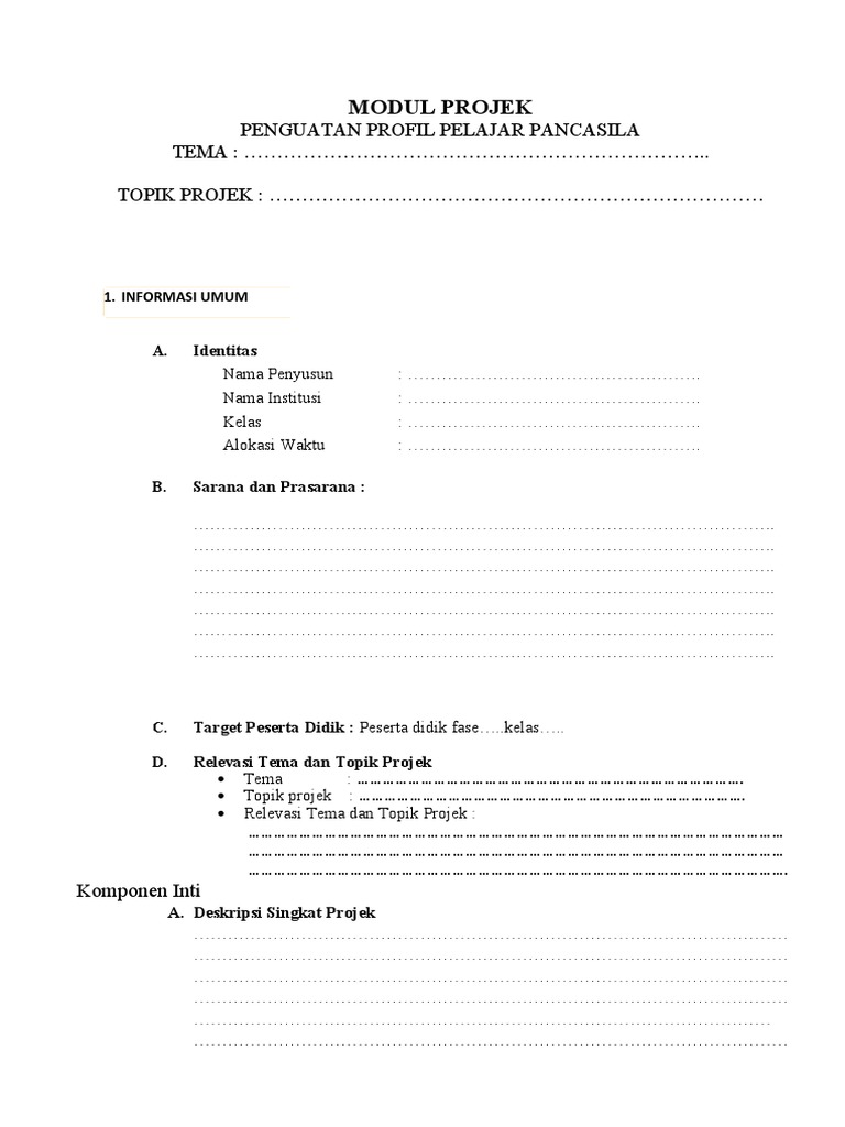 Contoh Modul Proyek Belajar Kosong | PDF | Komputer