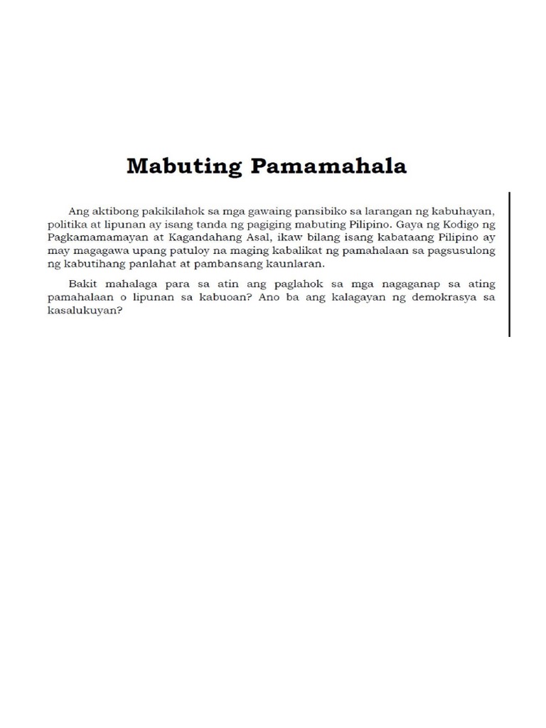 Module 4 Mabuting Pamamahala | PDF