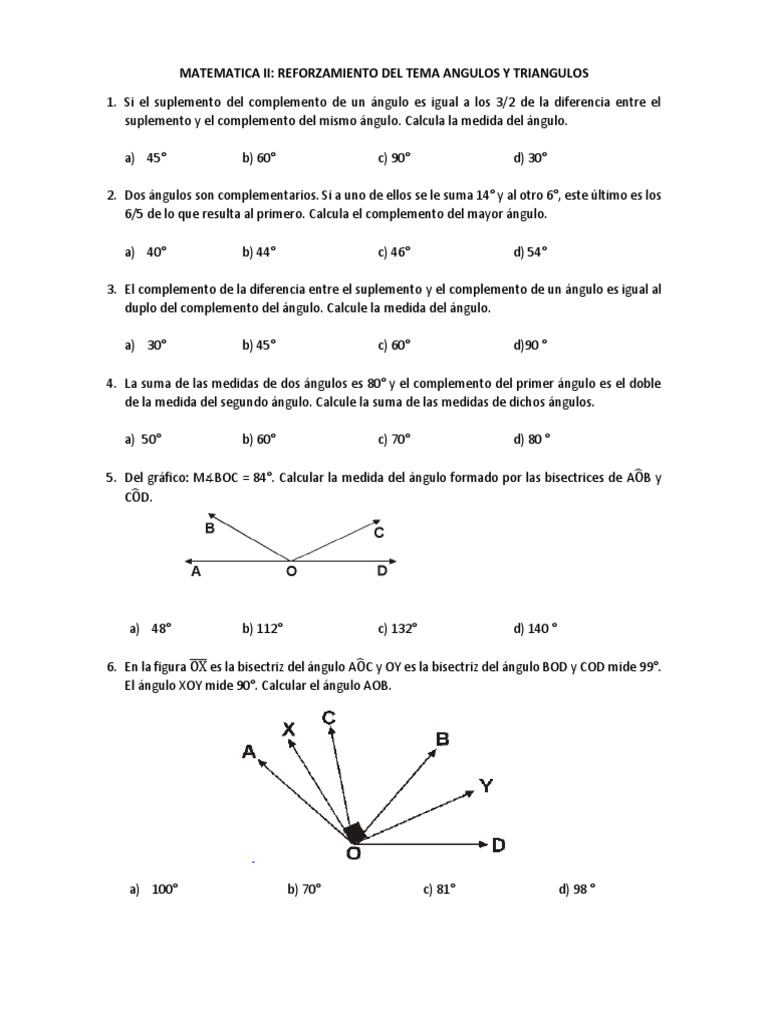 Matemática II | PDF | Triángulo | Geometría Elemental