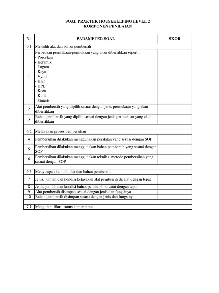 61 - Template Contoh Soal - HK-L2 - Praktik | PDF