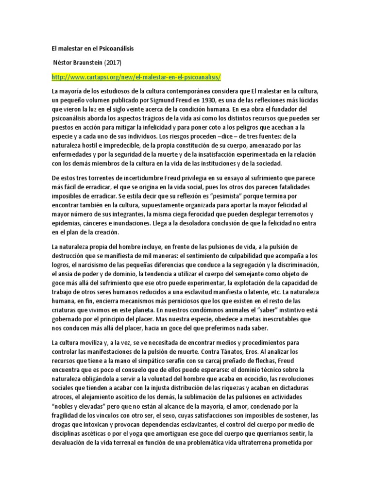 Anexo 8. Néstor Braunstein Carta PSI 2017 | PDF | Psicoanálisis | Jacques Lacan