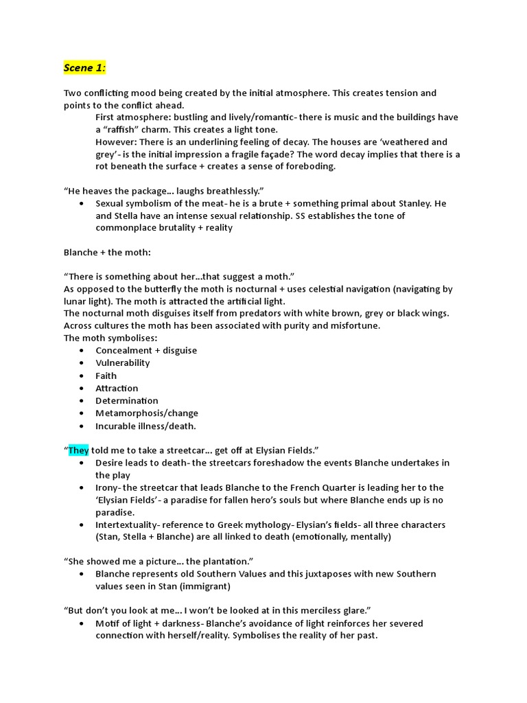 Streetcar Named Desire - Annotations | PDF | Gender | Gender Studies
