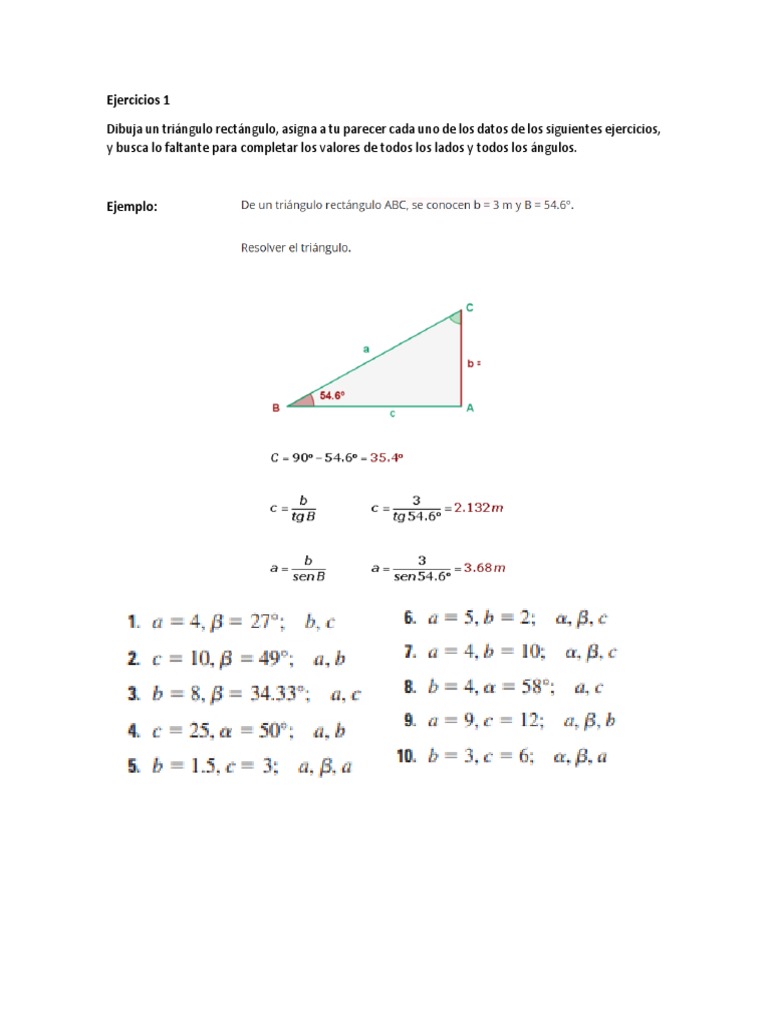 Ejercicios 1 Trigonometría Bachillerato Uane | PDF