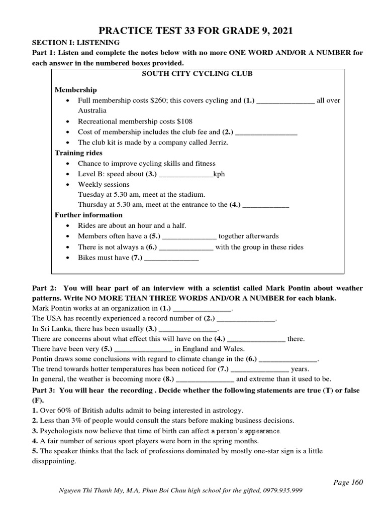 Practice Test 33 Pdf Glasses Vitamin