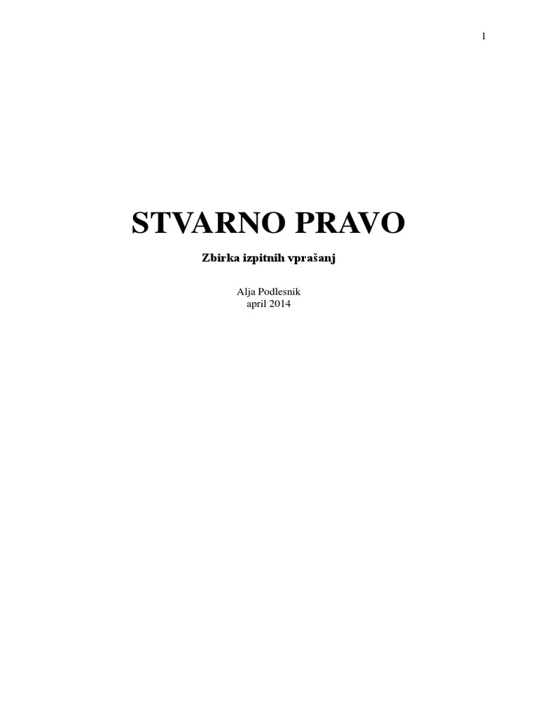 STVARNO - Izpitna Vprašanja | PDF