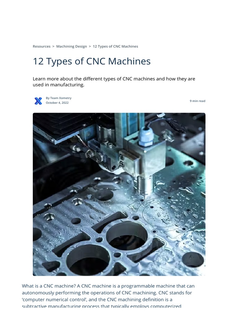 12 Types of CNC Machines | Download Free PDF | Numerical Control ...