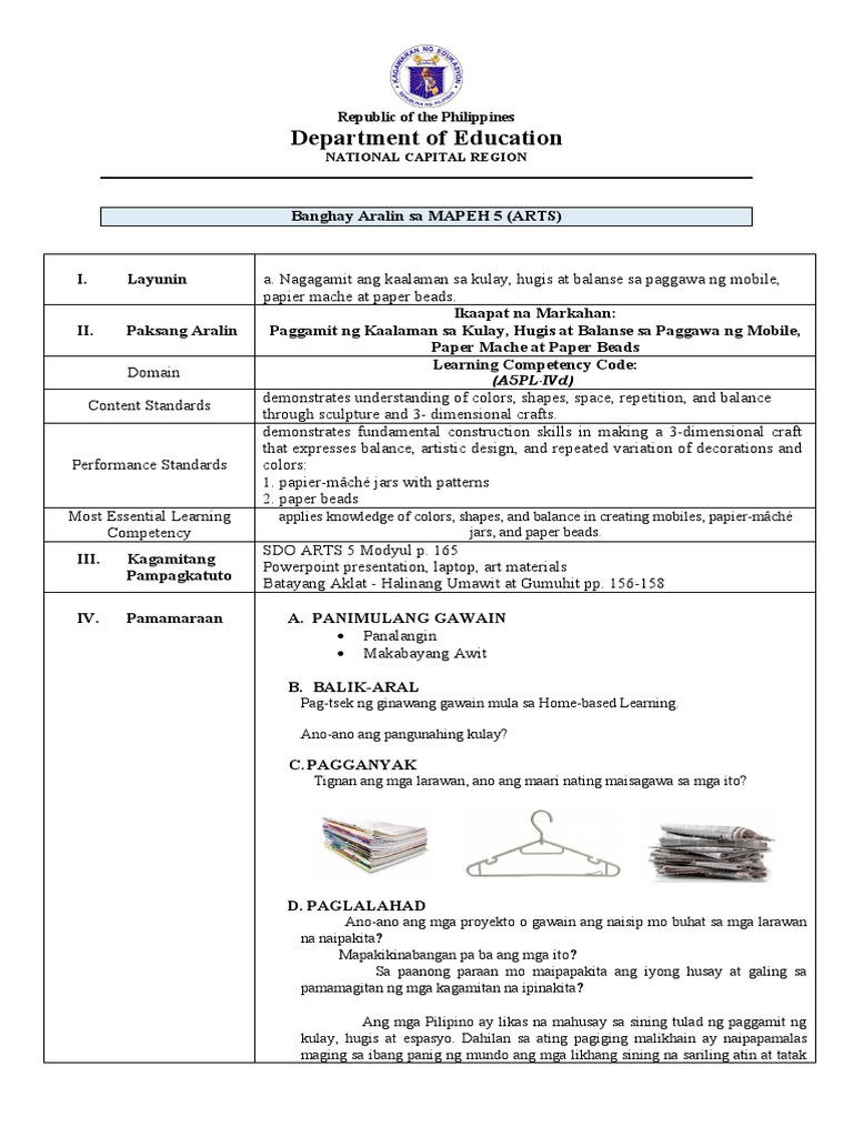 Paggawa NG 3D Craft | PDF