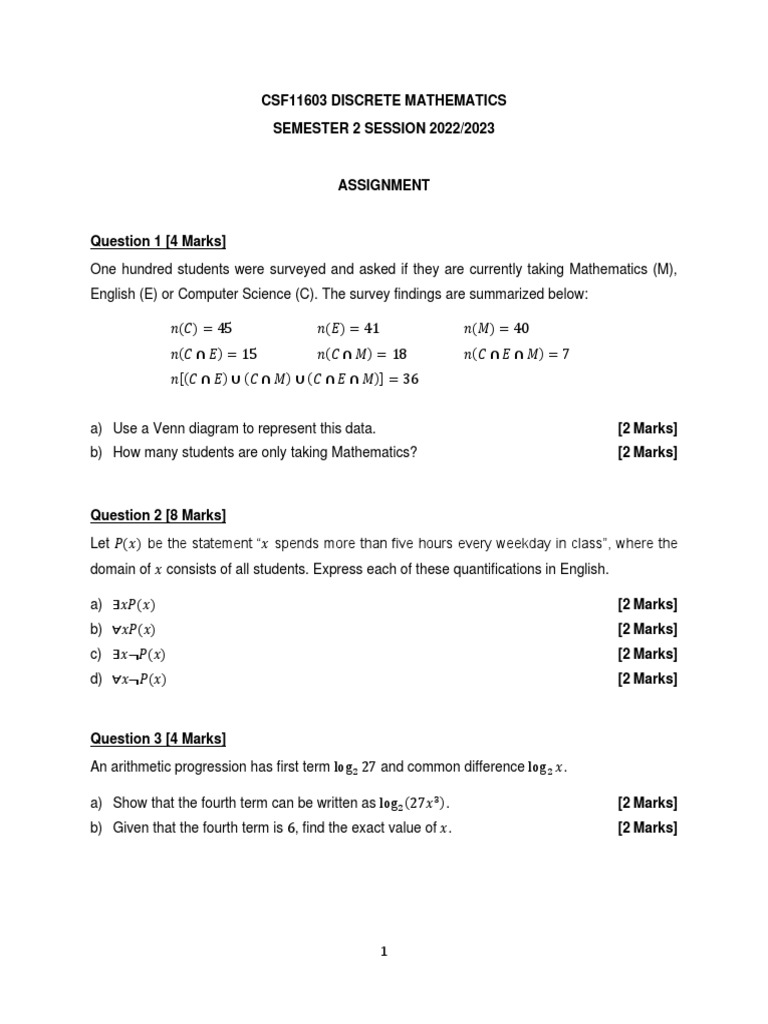 CSF11603 Assignment | PDF | Mathematics | Logarithm