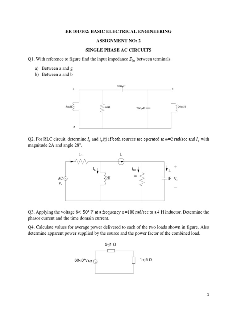 Assignment 2 | PDF | Electrical Impedance | Ac Power