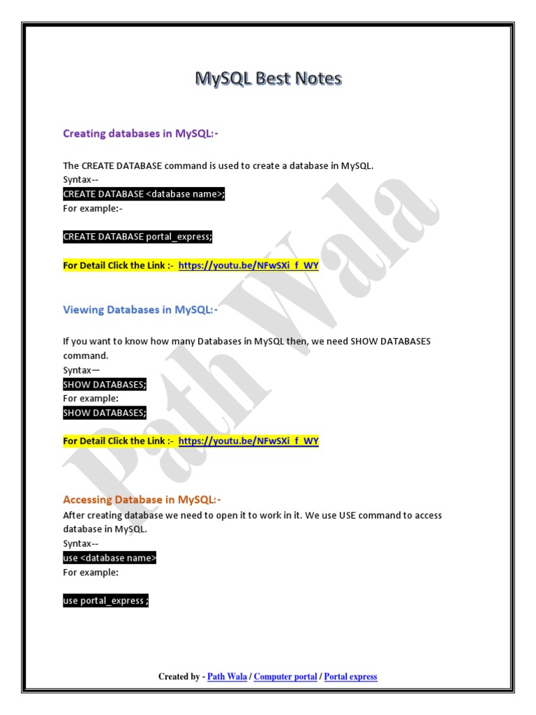 MySQL Database Management Guide | PDF | Relational Database | Software Design