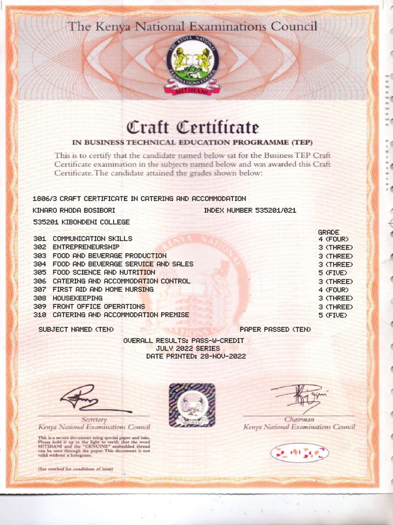 Rhoda Certificate | PDF