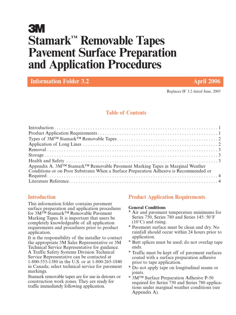Stamark Removable Tapes | PDF | Road Surface | Adhesive