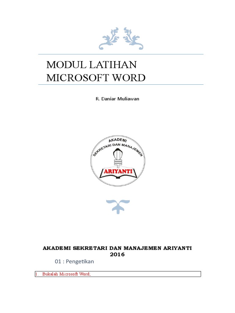 Modul Latihan Microsoft Word Daniar | PDF