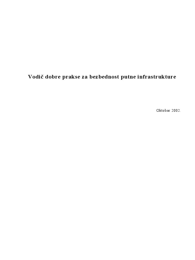Vodic Dobre Prakse Za Bezbednost Puta | PDF