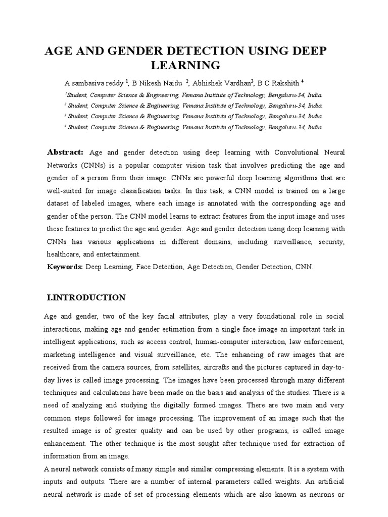 Age and Gender Detection Using Deep Learning | PDF | Deep Learning ... Age and Gender Detection Using Deep Learning | PDF | Deep Learning ...