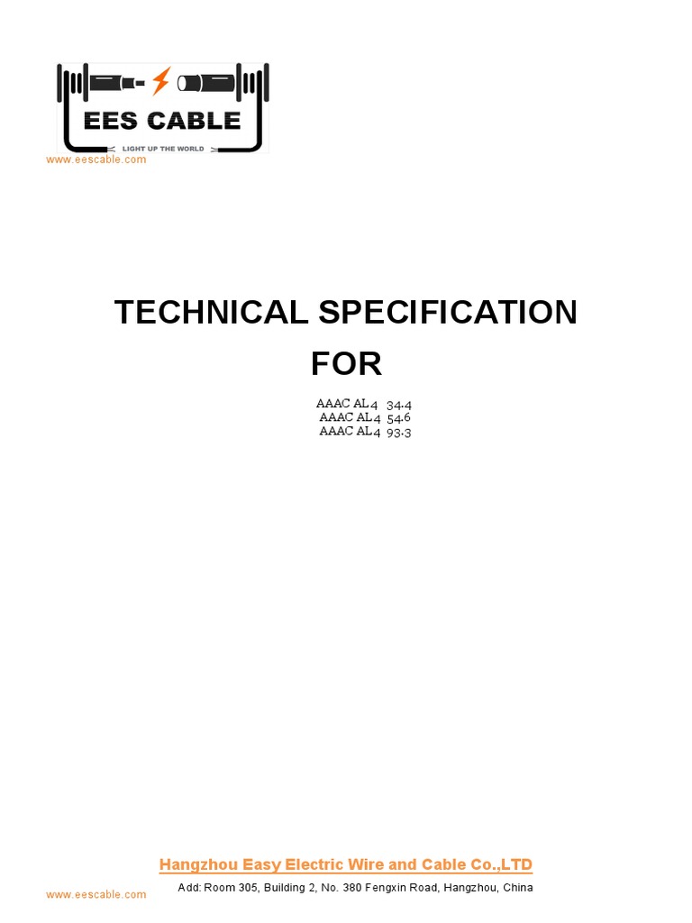 NFC Aaac Al4 - 34.4&54.6 Ees Cable | PDF | Electrical Wiring | Building Engineering