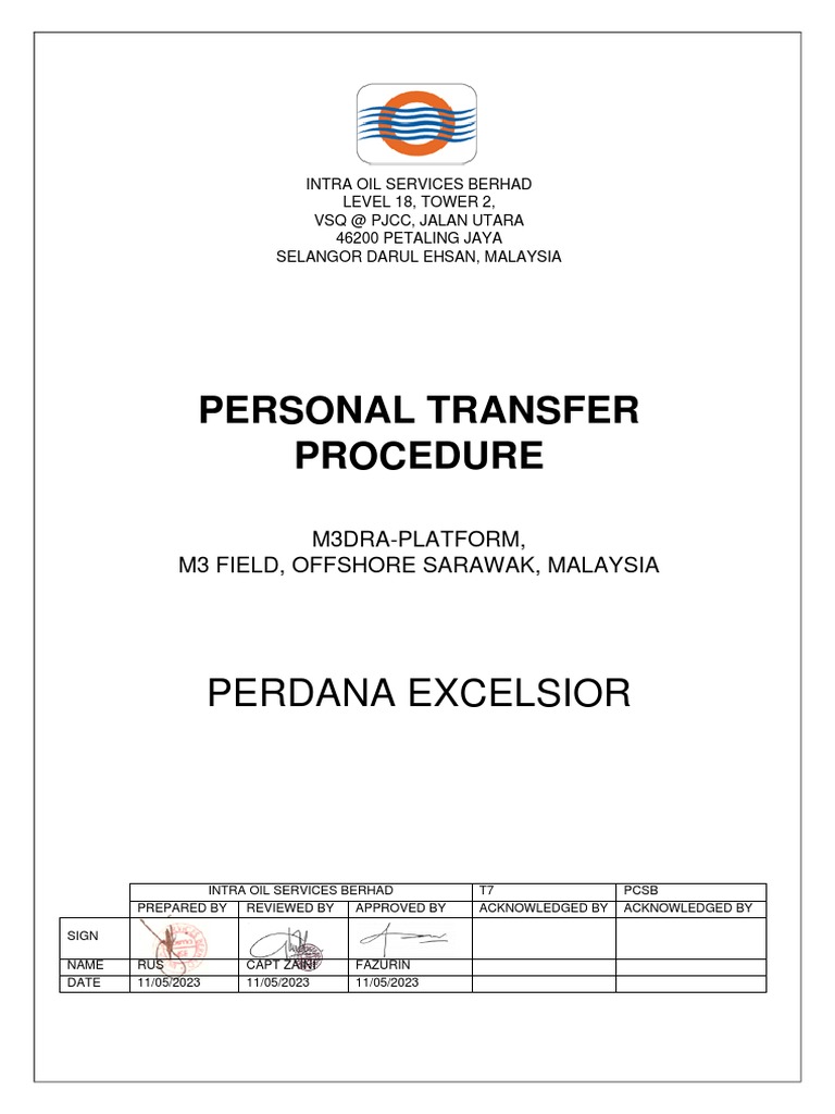 Offshore Personnel Transfer Procedures | PDF | Crane (Machine) | Elevator