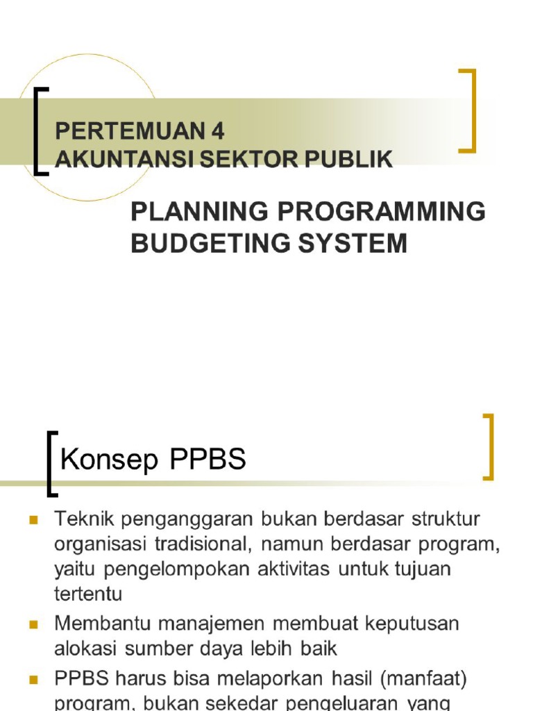 Planning Programming Budgeting System | PDF