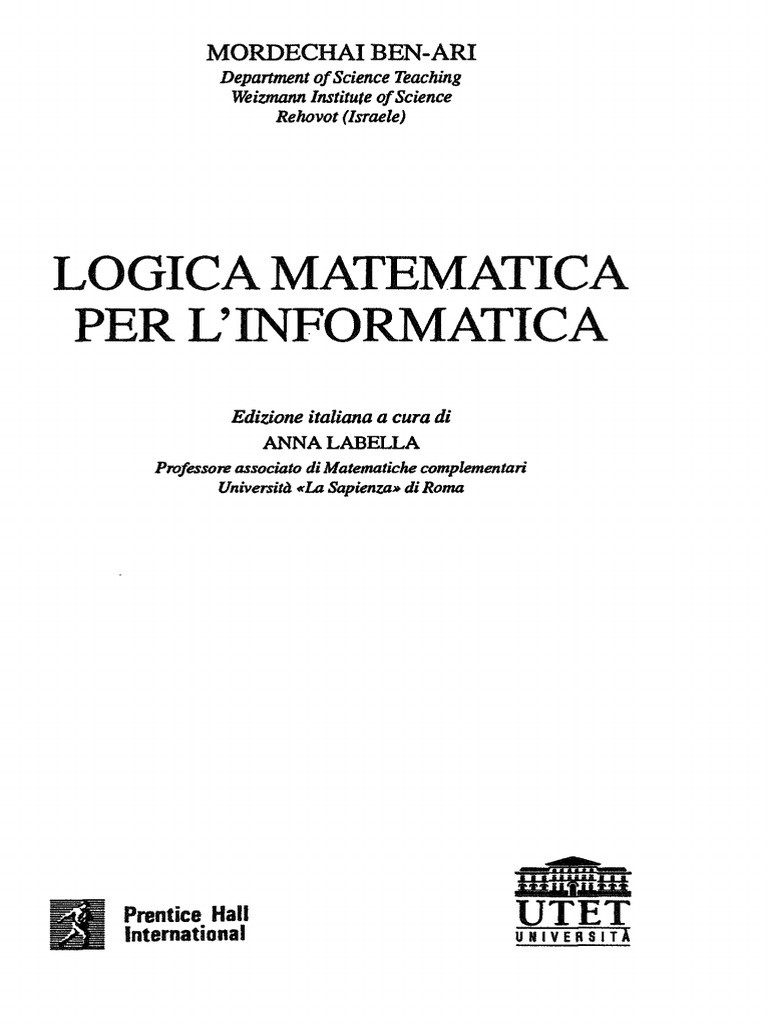 Logica Matematica Per Linformatica (Mordechai Ben-Ari) (Z-Library) | PDF