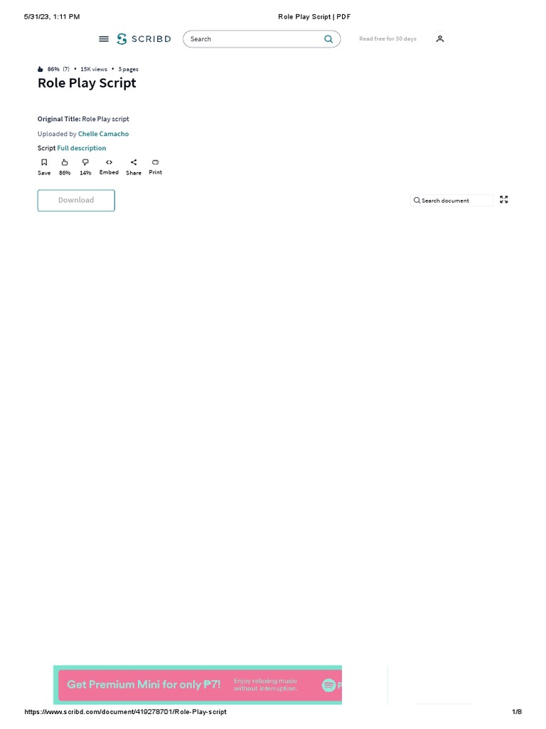 Role Play Script - PDF | PDF