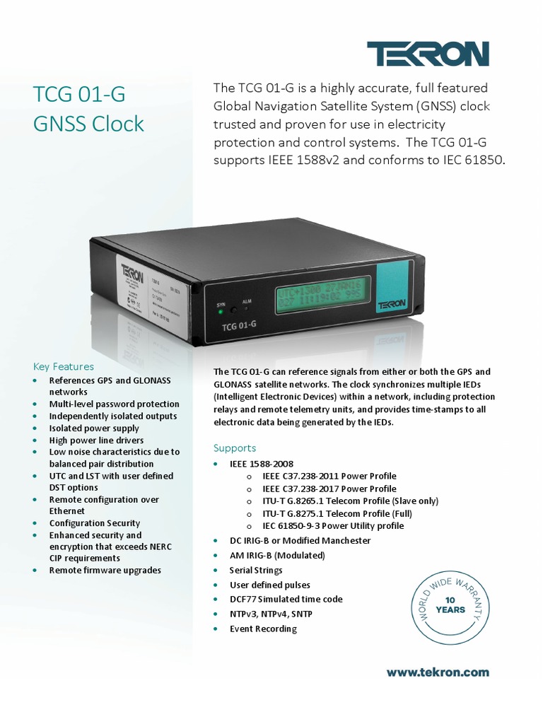 TCG 01-G GNSS Timing Generator Overview | PDF | Computer Networking ...