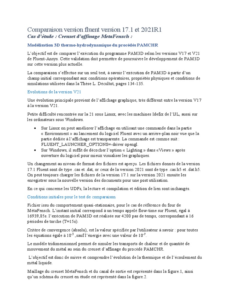 Comparaison Version Fluent 17.1 Vs 21 | PDF | Linux | Fichier informatique
