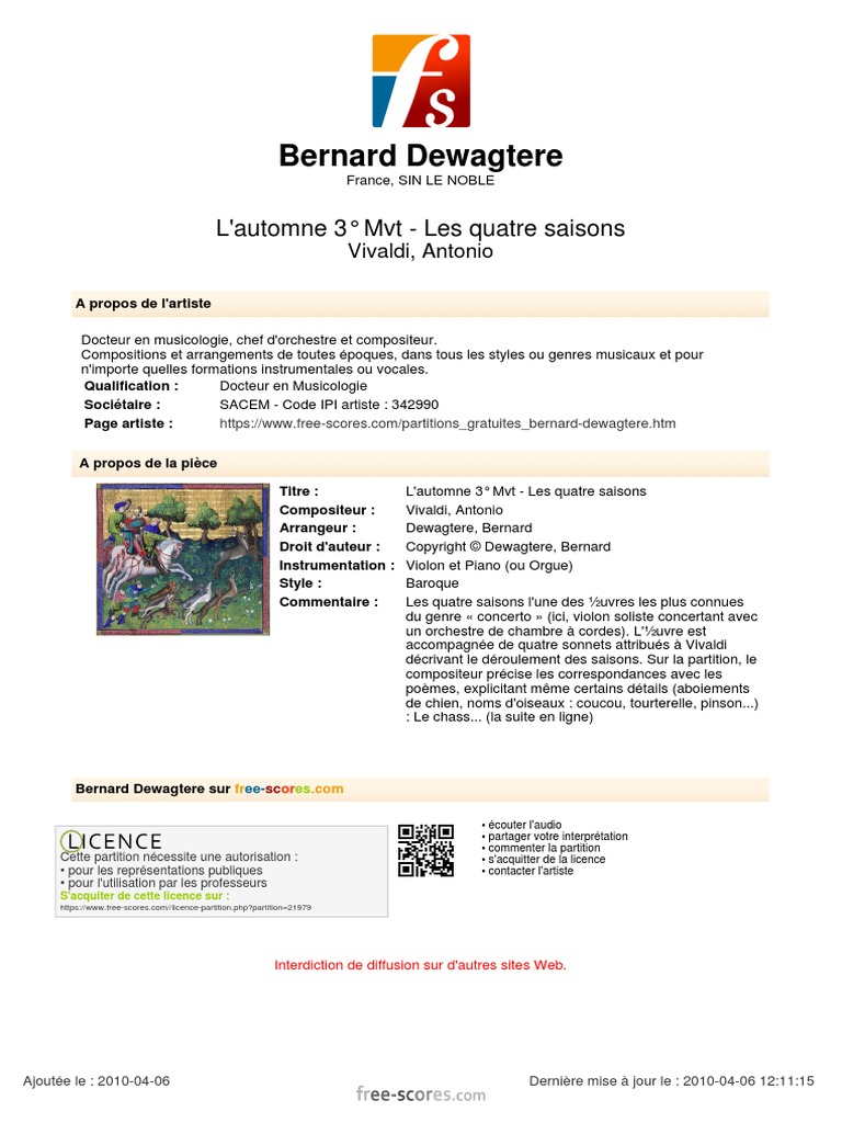 (Free Scores - Com) - Vivaldi Antonio Les Quatre Saisons | PDF