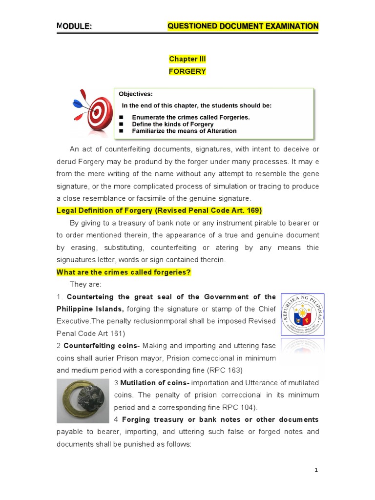 Chapter Iii Forgery | PDF | Forgery | Signature