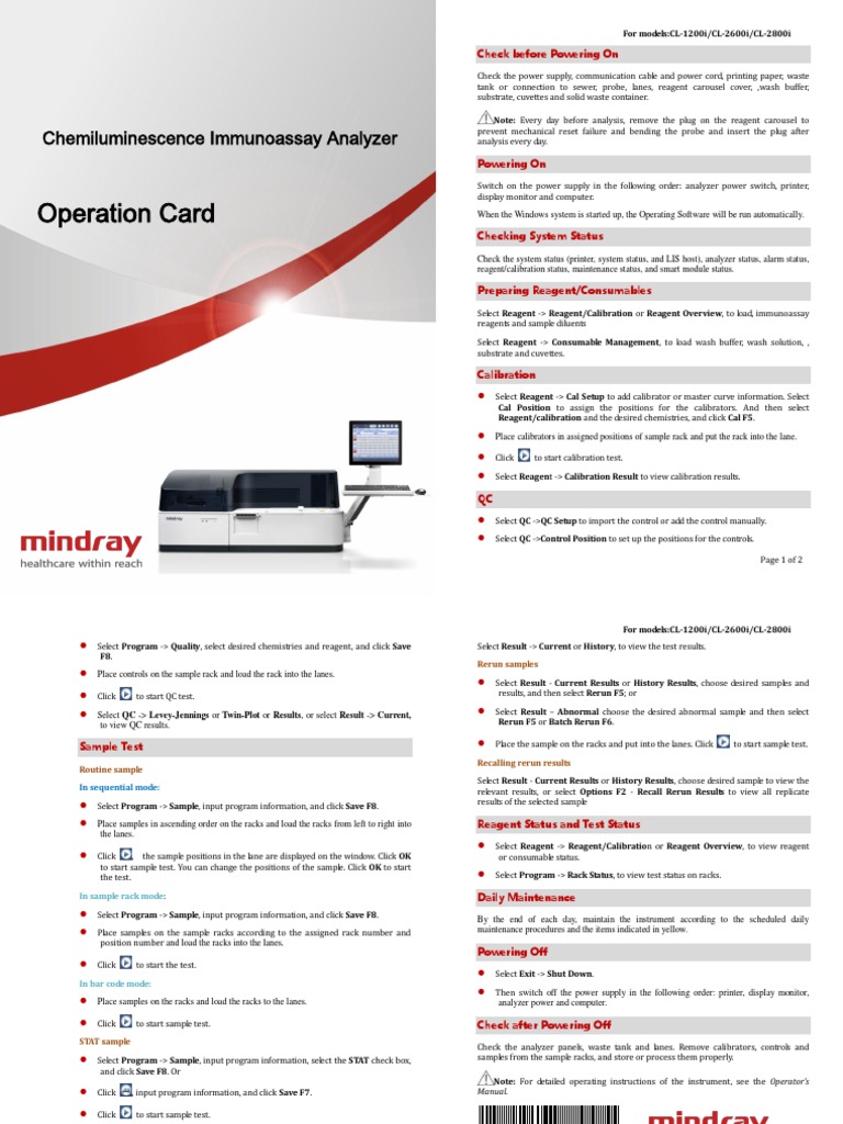 CL-1200i (1000P) &2600i&2800i - Operation Card - V1.0 - EN | Download Free PDF | Calibration ...