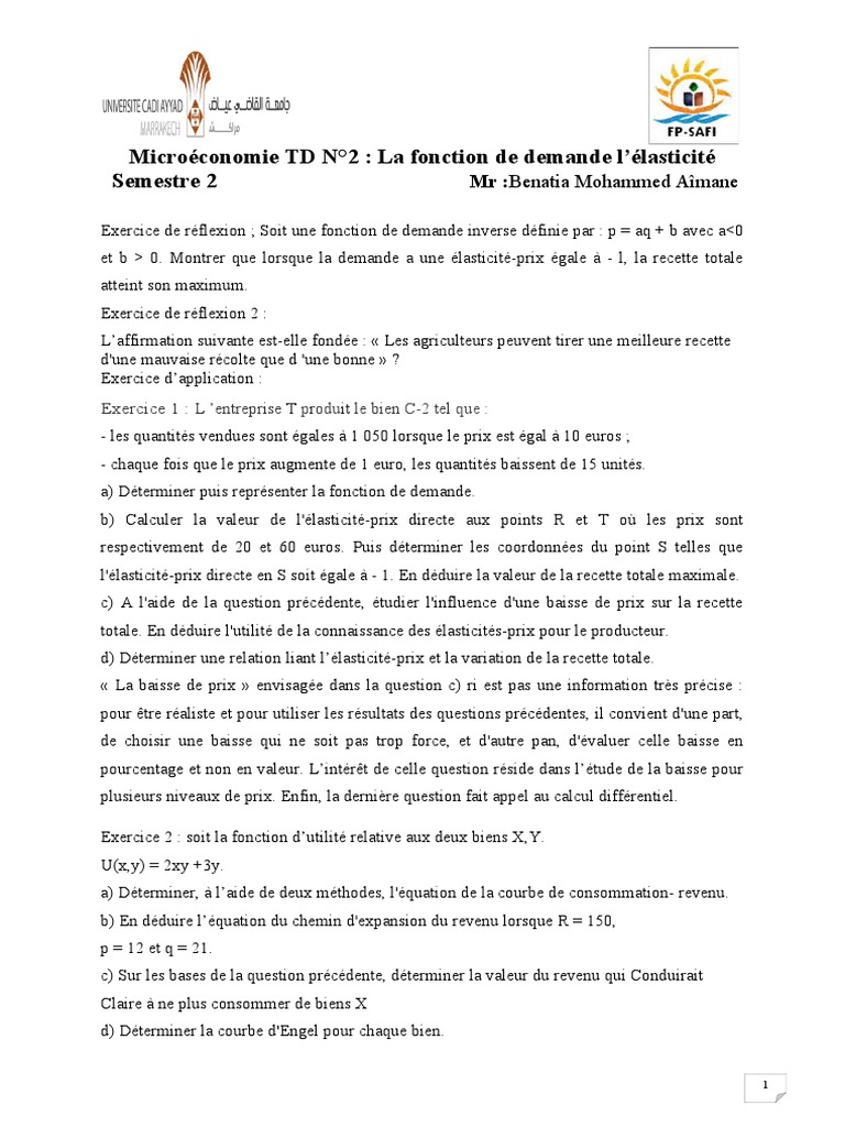 TD Micro | PDF | Méthodes et références pédagogiques