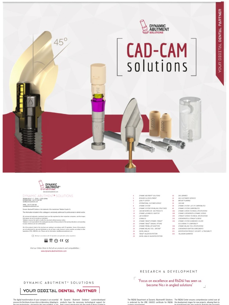 Dynamic Catalogo Cad Cam Solutions 2023 01. | PDF | Screw | Dental Implant